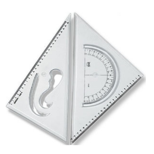 Omega Set Squares WIth Protractor Large Size : Prince Stationery